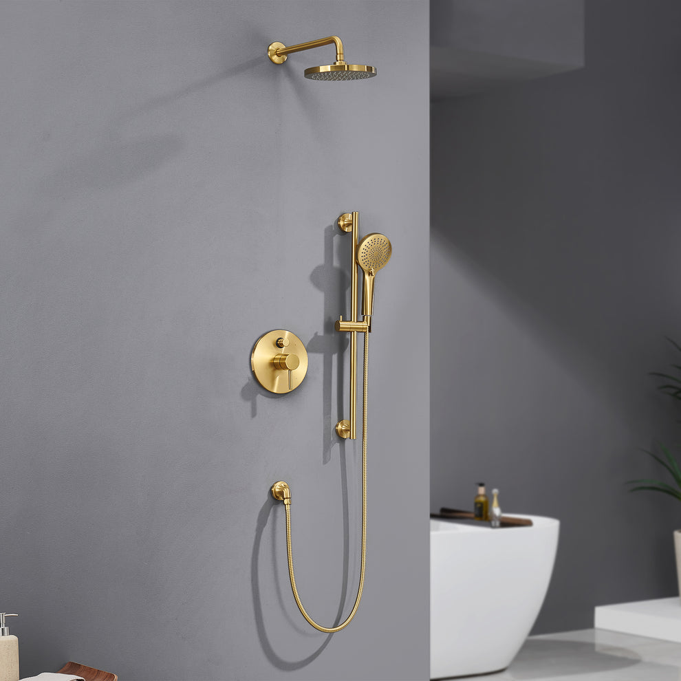 SS-D02-TG Single-Handle 3-Spray 24 in. Wall Bar Shower Faucet Kit with ...